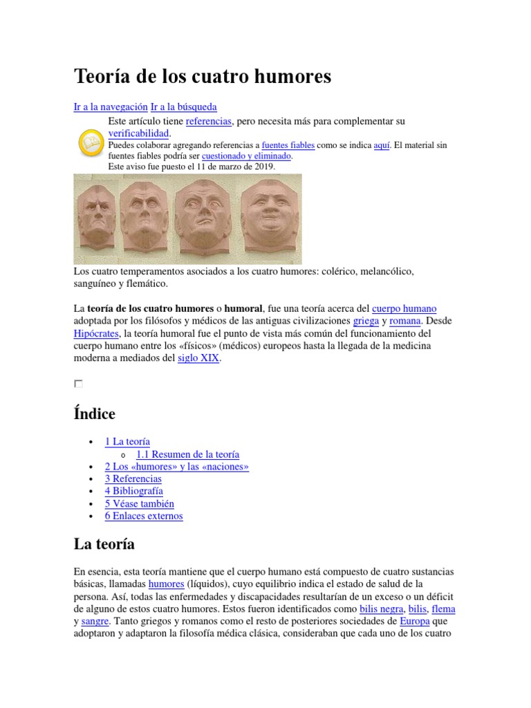Teoría de Los Cuatro Humores | PDF | Science | Ciencia filosófica