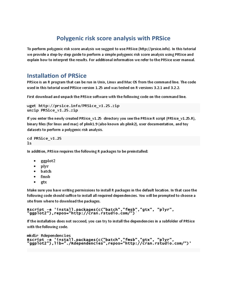 Polygenic Risk Score Analysis With Prsice: Ggplot2 Plyr Batch FMSB GTX ... Polygenic Risk Score Analysis With Prsice: Ggplot2 Plyr Batch FMSB GTX ...