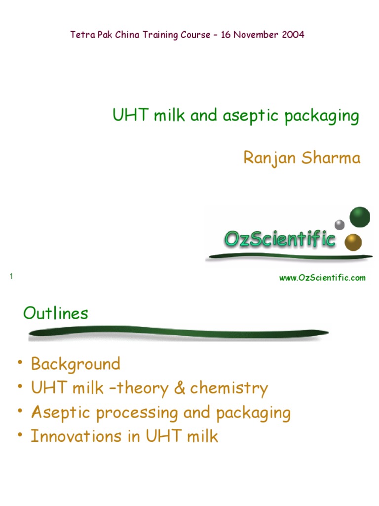 UHT Milkaseptic Packaging | PDF | Milk | Sterilization (Microbiology)