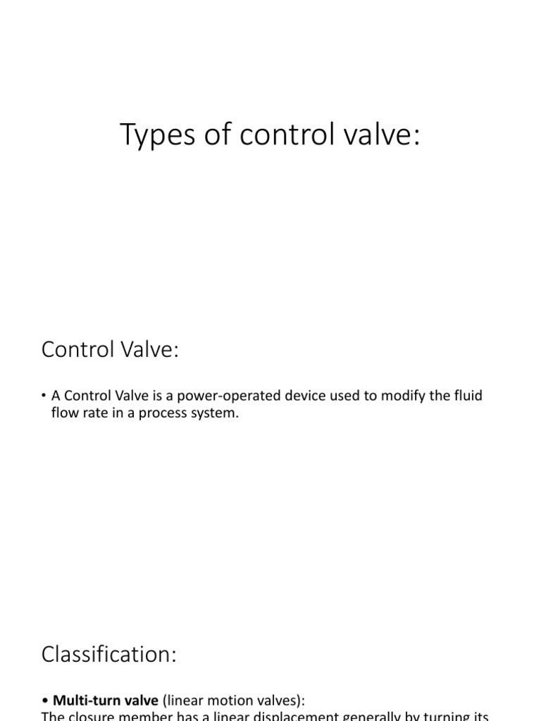 Control Valve Types - 1 | PDF | Valve | Hydraulic Engineering
