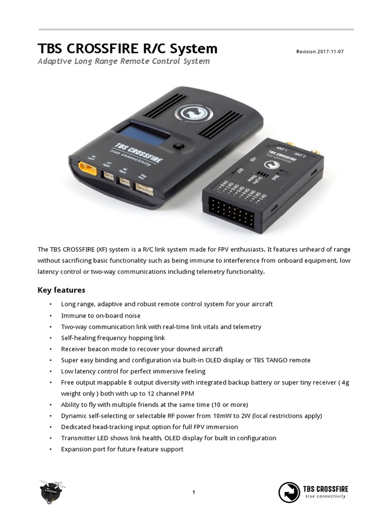 TBS CROSSFIRE R/C System: Adaptive Long Range Remote Control System ...