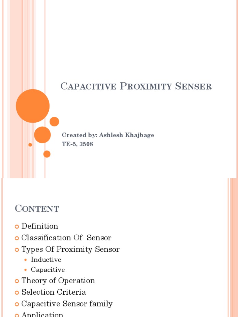 Capacitive Proximity Sensor | PDF | Capacitor | Electromagnetism