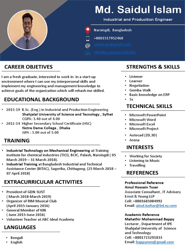 CV of Md. Saidul Islam | PDF | Bangladesh | Science And Technology