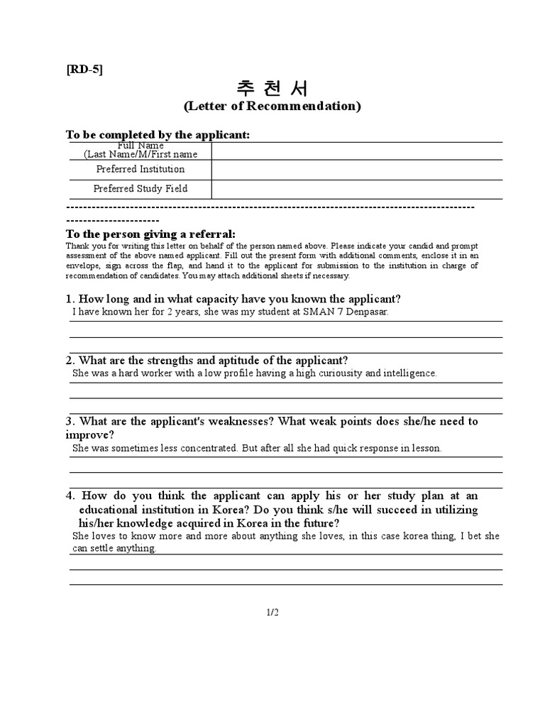 Recommendation Letter2. | PDF | Behavior Modification | Cognition