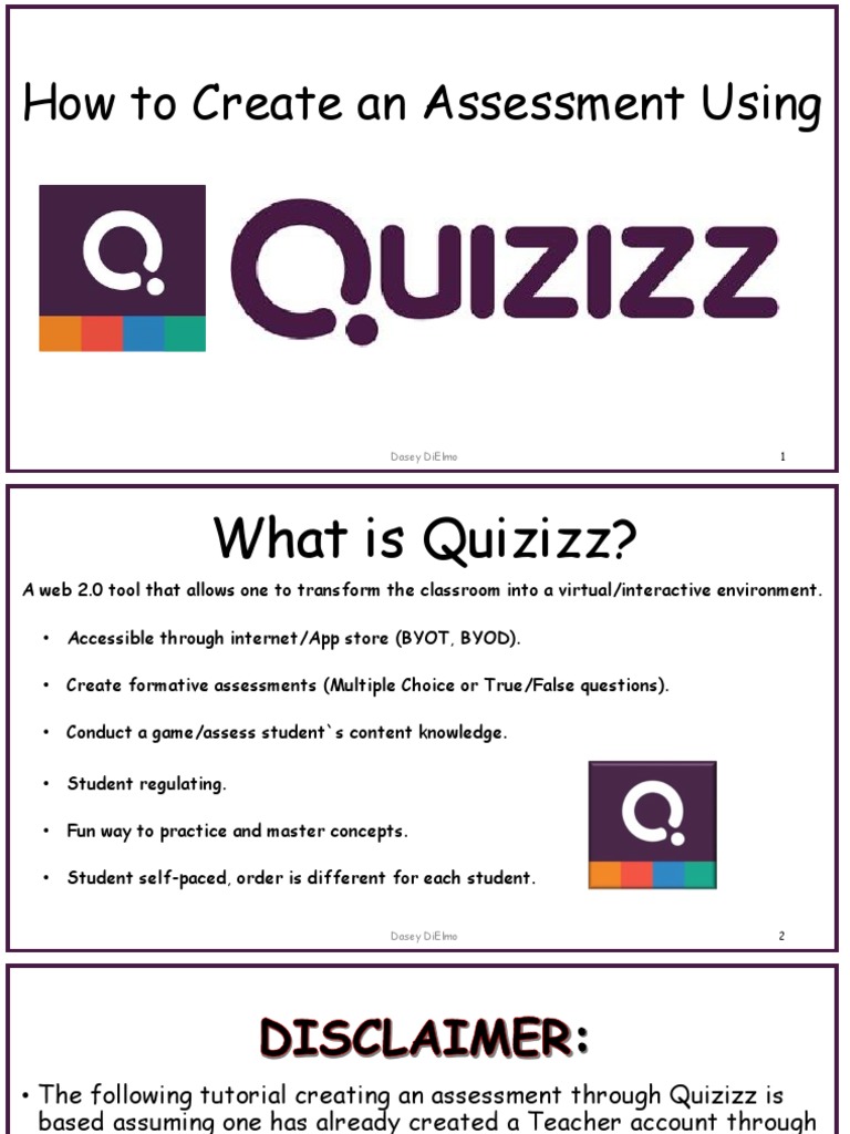 Web 2 0 Tool How To Create An Assessment In Quizizz Pdf Web 2 0 World Wide Web