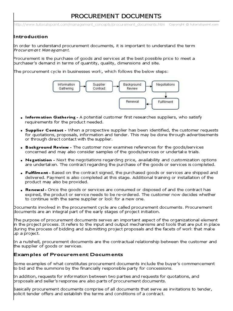 Procurement Documents | PDF | Request For Proposal | Procurement