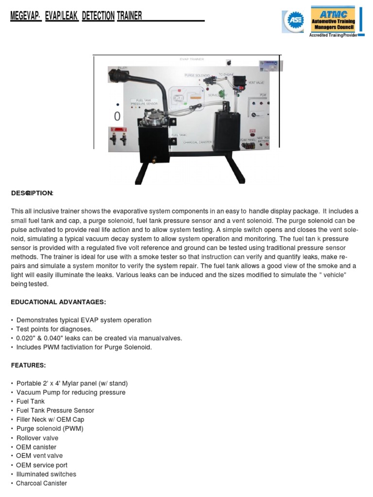 EVAP System Training Device Overview | PDF | Mechanical Engineering ...