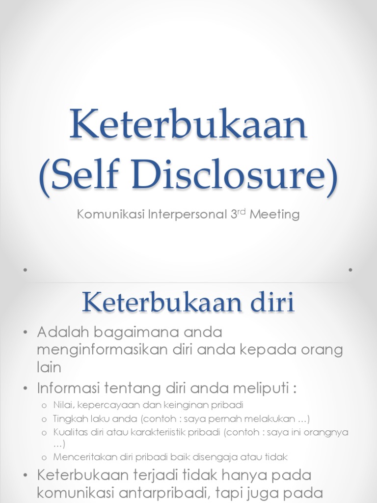 Self Disclosure | PDF