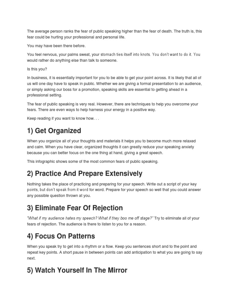 How To Overcome Presentation Nervousness | PDF | Speech | Public Speaking