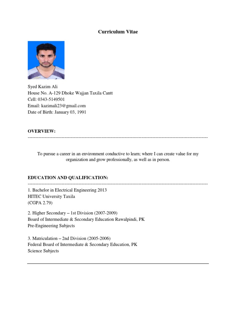 Curriculum Vitae.11 | PDF | Engineering | Secondary Education
