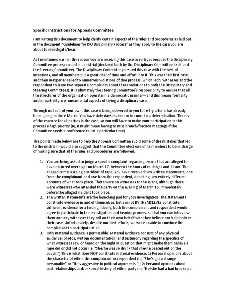 Sharon Smith 2013 - Specific Instructions For Appeals Committee | PDF ...