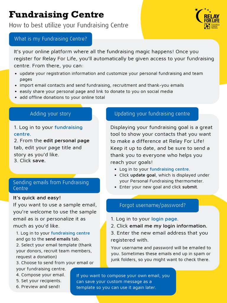 Fundraising Centre One Pager | PDF | Fundraising | Online And Offline
