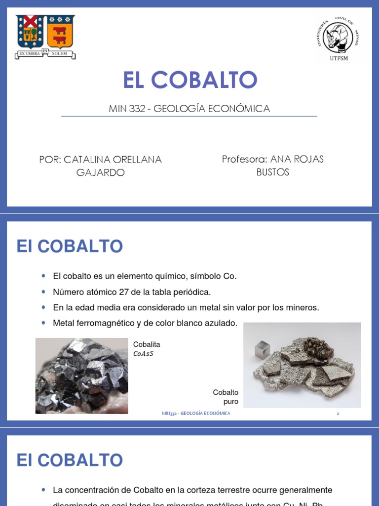 Cobalto: Propiedades y Usos Industriales | PDF | Cobalto | Geología ...