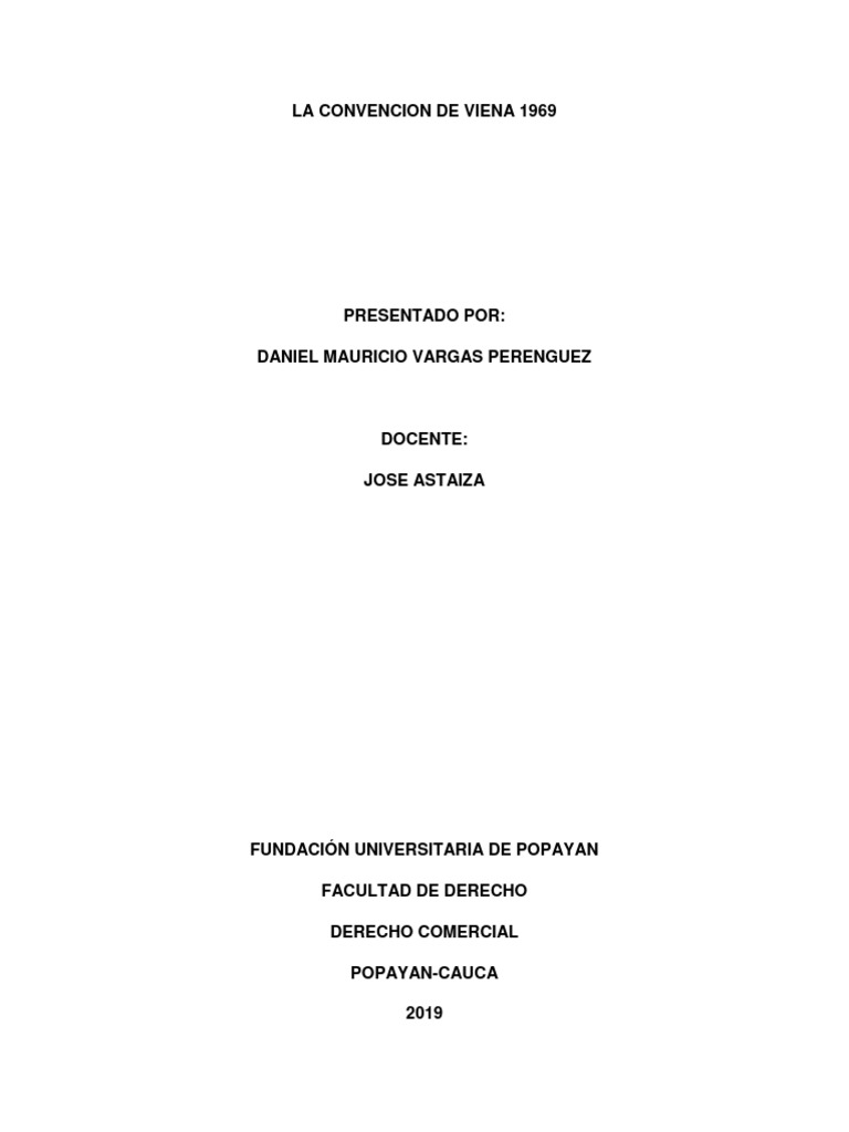 La Convencion de Viena 1969 | PDF | El comercio internacional | Tratado La Convencion de Viena 1969 | PDF | El comercio internacional | Tratado