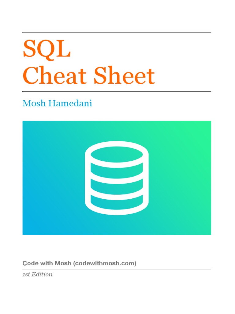 SQL Cheat Sheet | PDF | Sql | Software Engineering