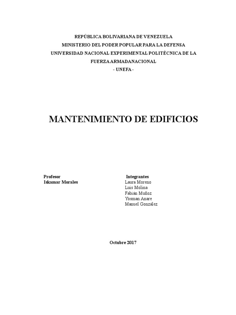 Mantenimiento de Edificios | PDF | Agua | Asfalto