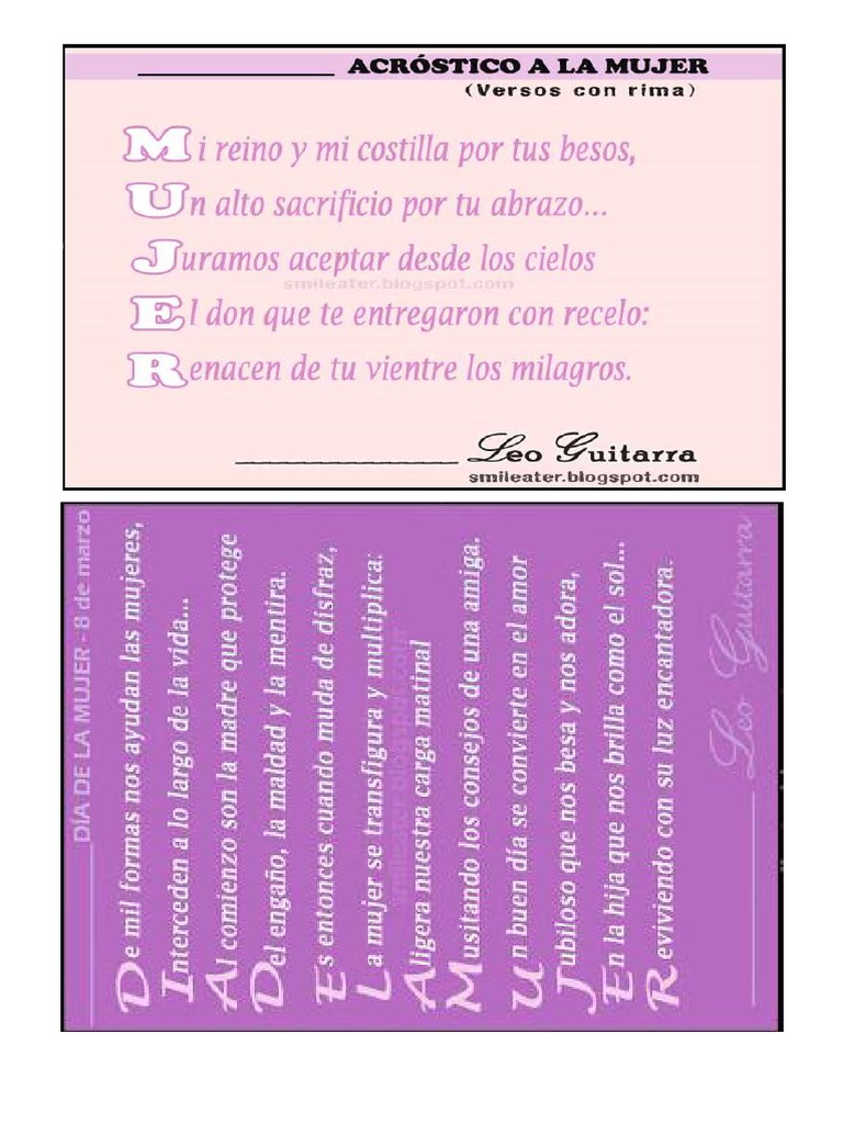 Acrostico de La Mujer | PDF