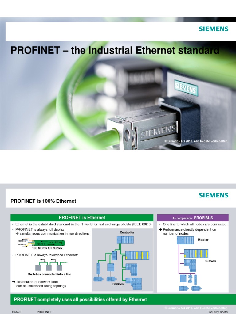 PROFINET - The Industrial Ethernet Standard: © Siemens AG 2013. Alle Rechte Vorbehalten | PDF ...