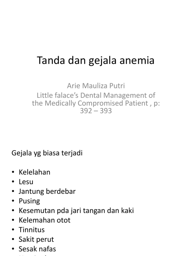 Tanda Dan Gejala Anemia | PDF