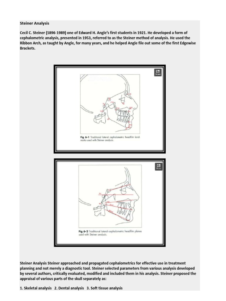 Steiner Analysis Cecil C | PDF | Tooth | Face