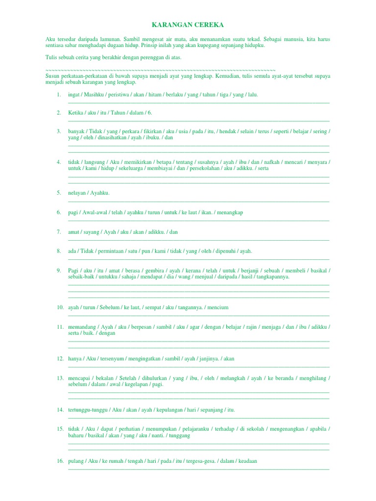 Karangan Cereka | PDF