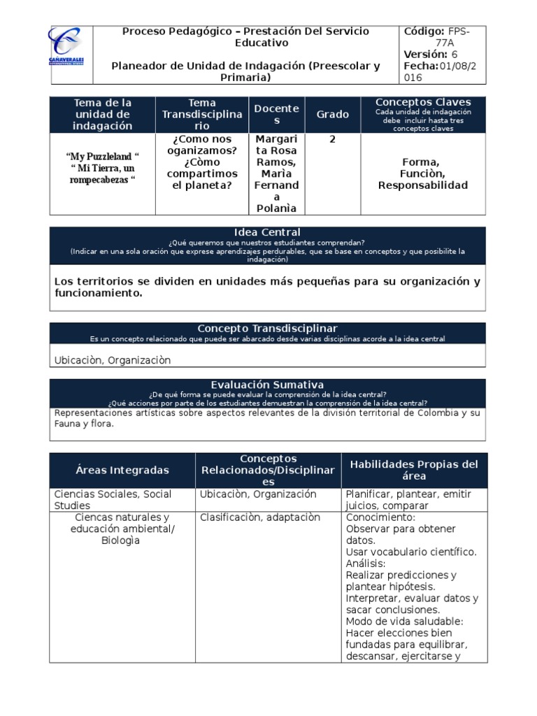Unidad de Indagación Ib | PDF | Educación de la primera infancia | Internet