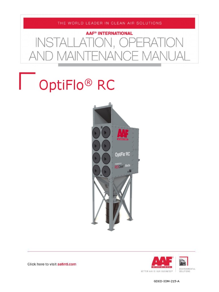 Optiflo RC Iom | PDF | Duct (Flow) | Safety