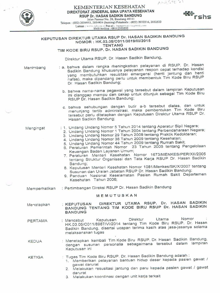 SK Tim Code Blue | PDF