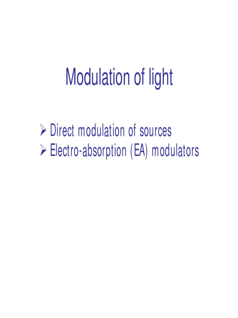 Modulation of Light | PDF | Laser | Modulation