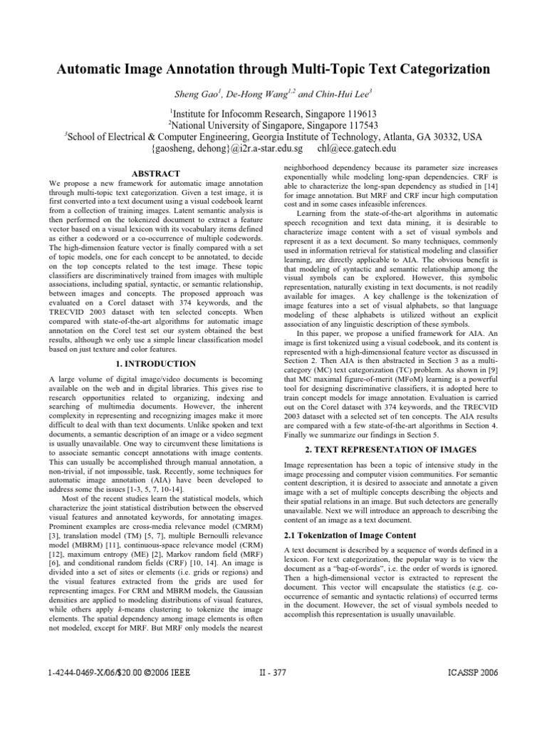 Automatic Image Annotation Through Multi-Topic Text Categorization | Download Free PDF ...