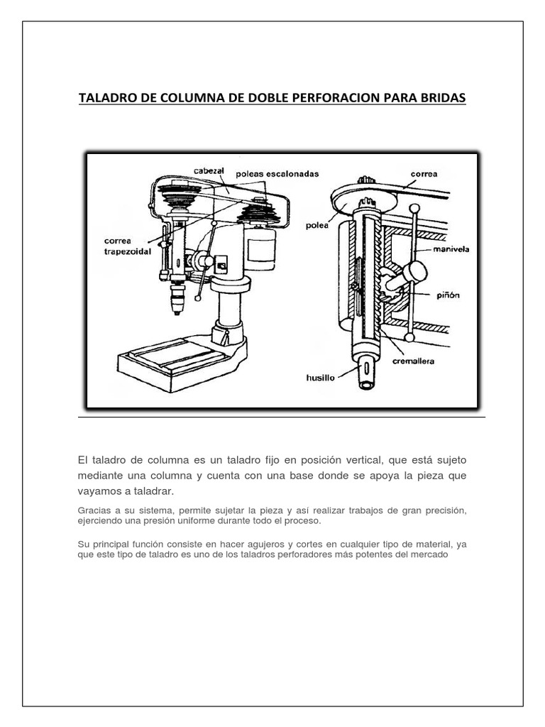 Taladro de Columna de Doble Perforacion para Bridas | PDF | Física ...