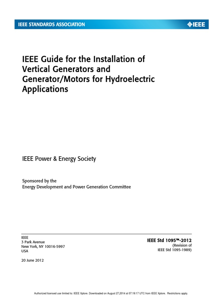 Ieee Guide For The Installation of Vertical Generators and Gener | PDF ...
