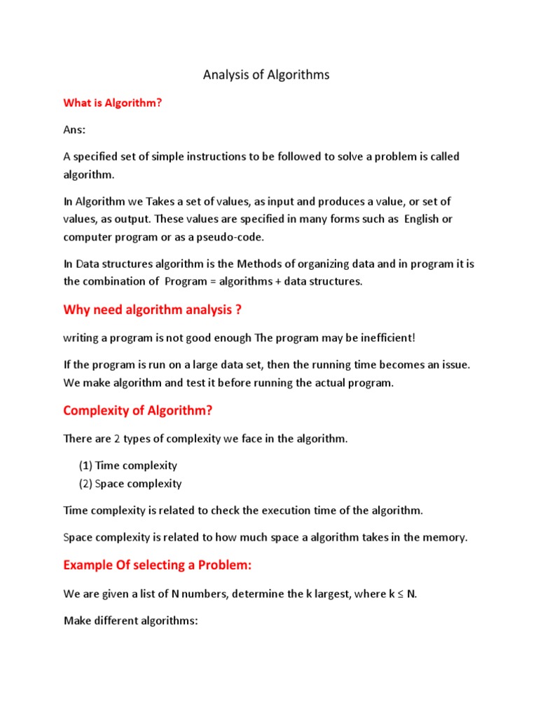 Analysis of Algorithms | PDF | Time Complexity | Algorithms
