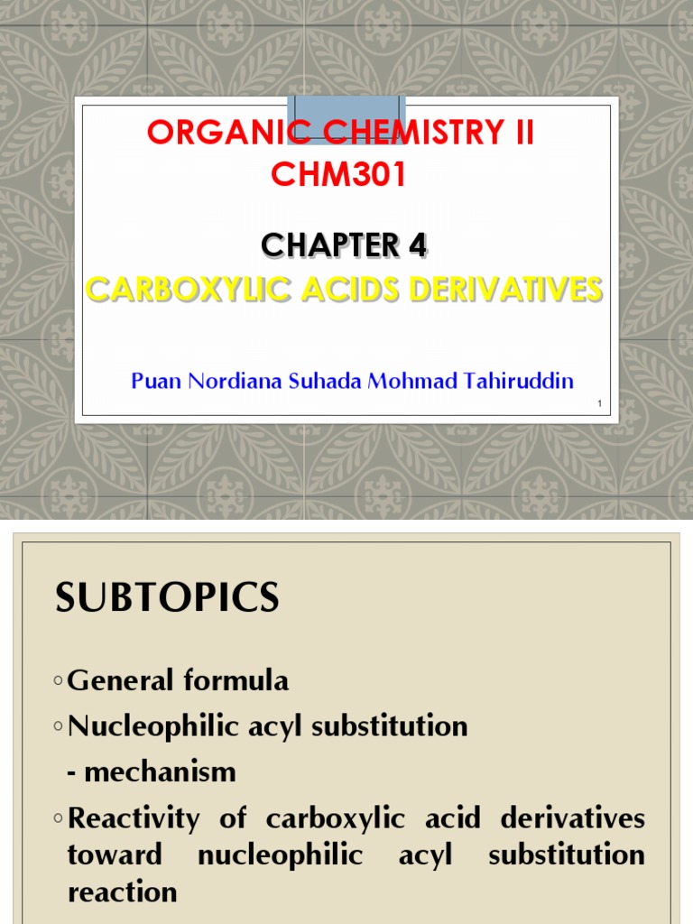 CHAPTER 4-Carboxylic Acids Derivatives | PDF | Ester | Amide