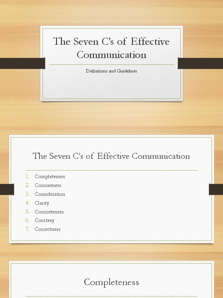 The Seven C's of Effective Communication | PDF | Communication ...