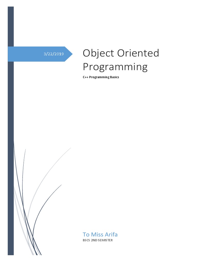 Object Oriented Programming Front Page | PDF | Teaching Mathematics ...