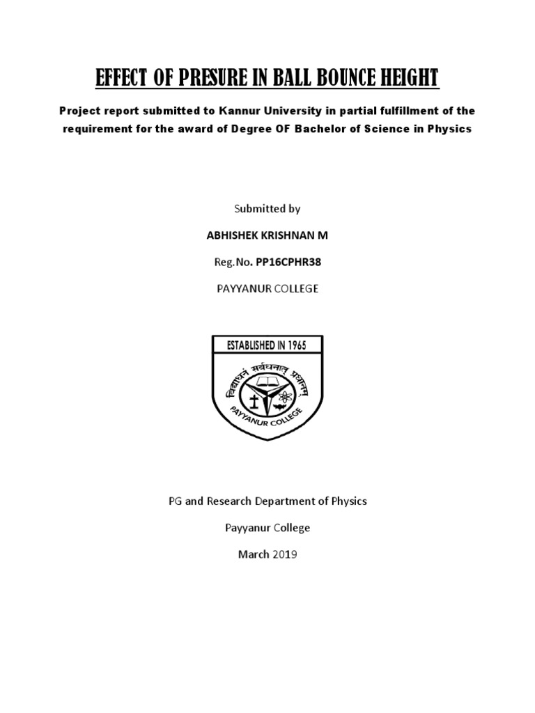 Effect of Presure in Ball Bounce Height 2 | PDF | Atmospheric Pressure ...