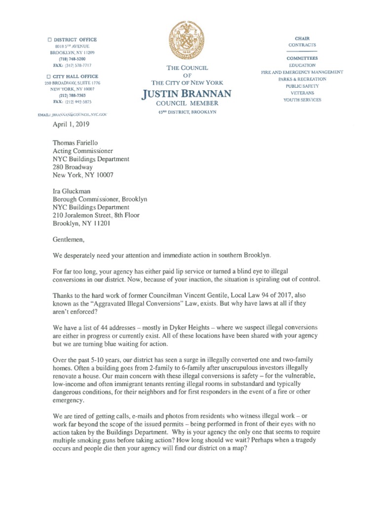 Illegal Conversion Letter To DOB - 4-1-2019 | PDF