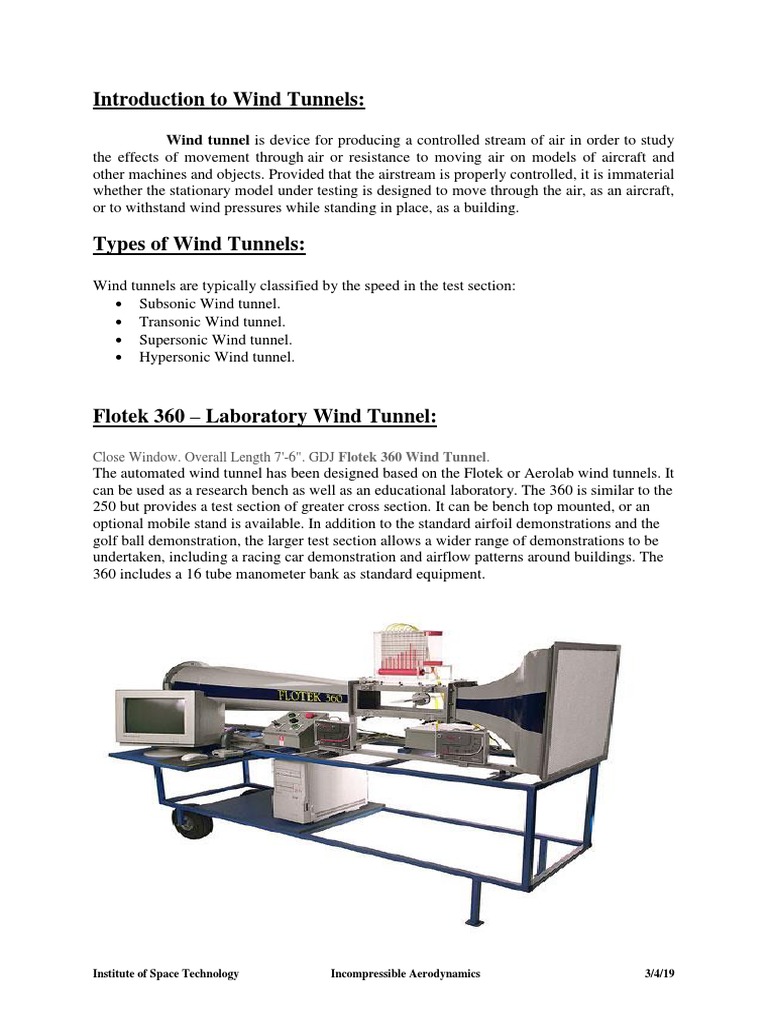 Introduction To Wind Tunnels | PDF | Wind Tunnel | Aerodynamics