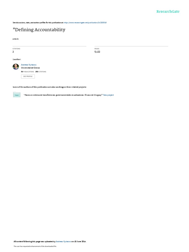 Defining Accountability | PDF | Accountability | Data Analysis