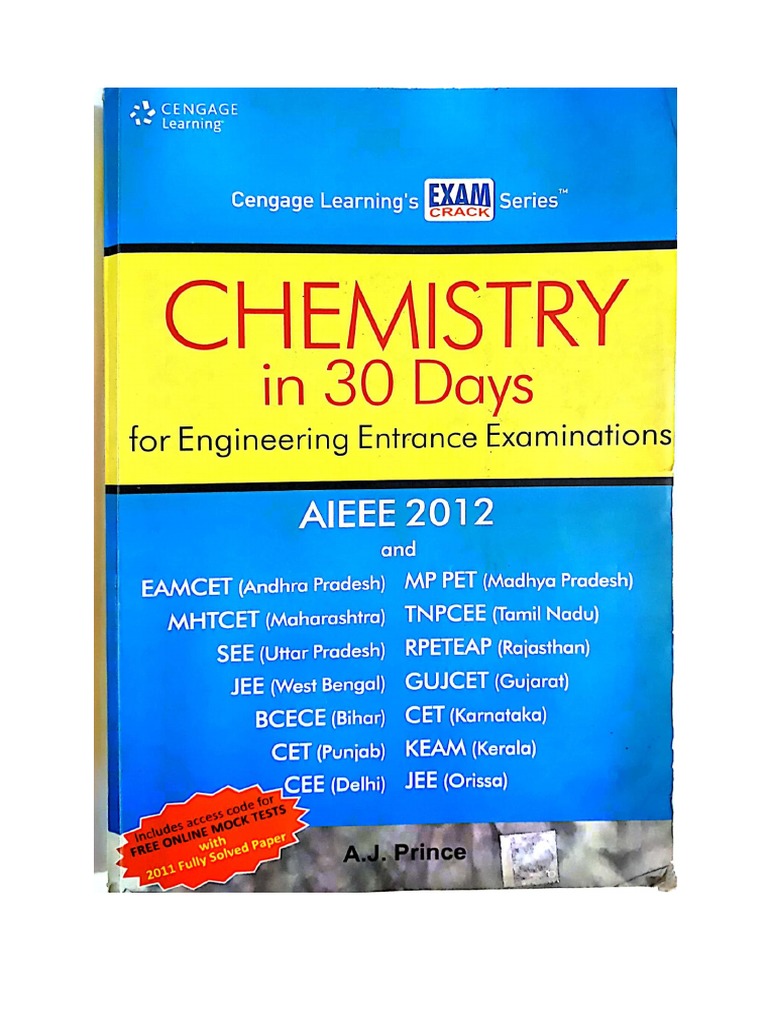 Cengage Chemistry in 30 Days by A J Prince For IIT JEE EAMCET MP PET ...