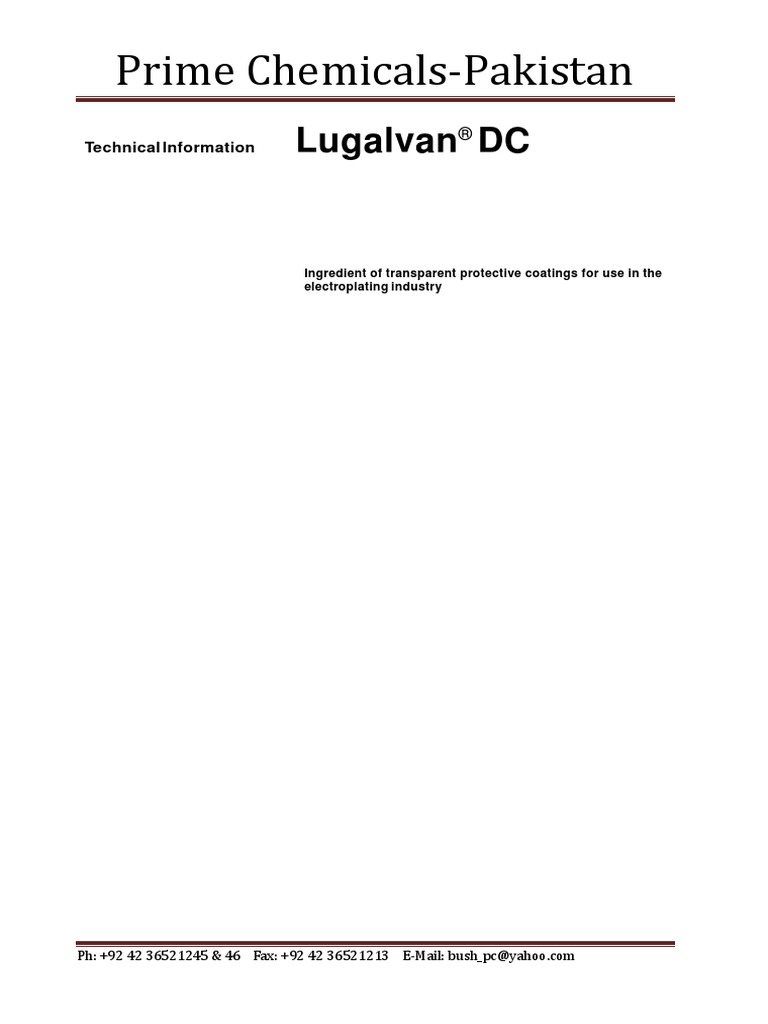 Lugalvan DC Data Sheet | PDF | Corrosion | Metals