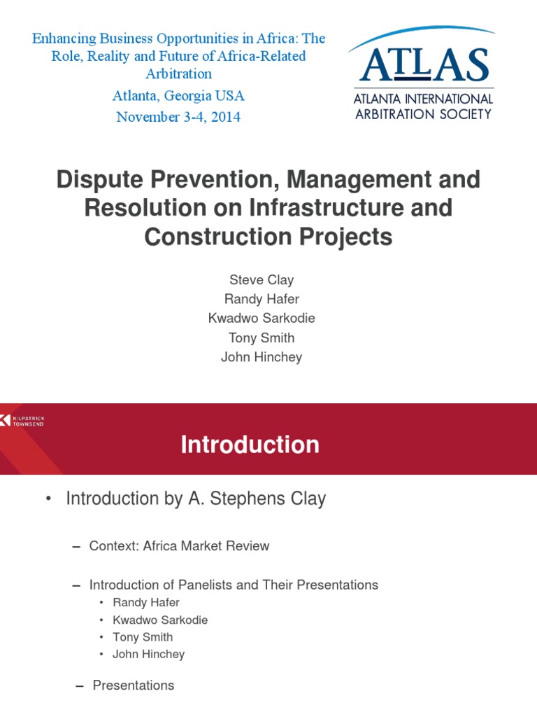 Dispute Prevention Resolution Infrastructure Construction Projects ...