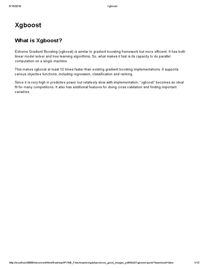 XGboost Tutorial | Download Free PDF | Statistical Classification | Statistics