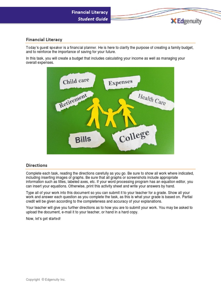 Financial Literacy-Student Guide | PDF | Coupon | Expense