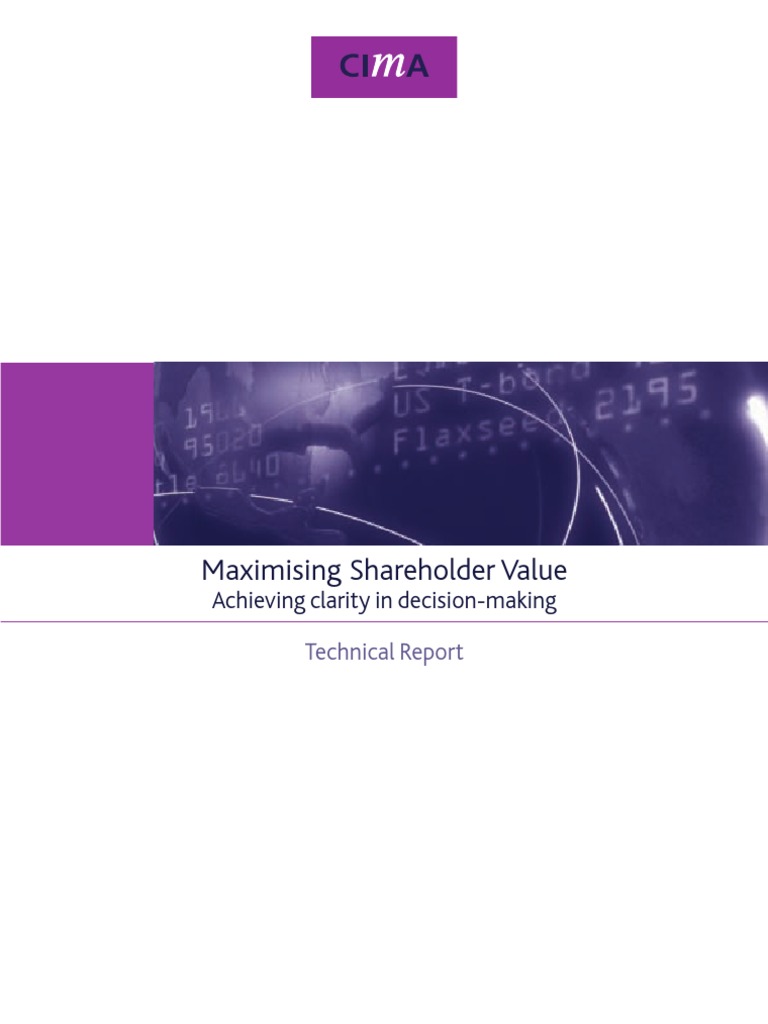Maximizing Shareholder Value | PDF