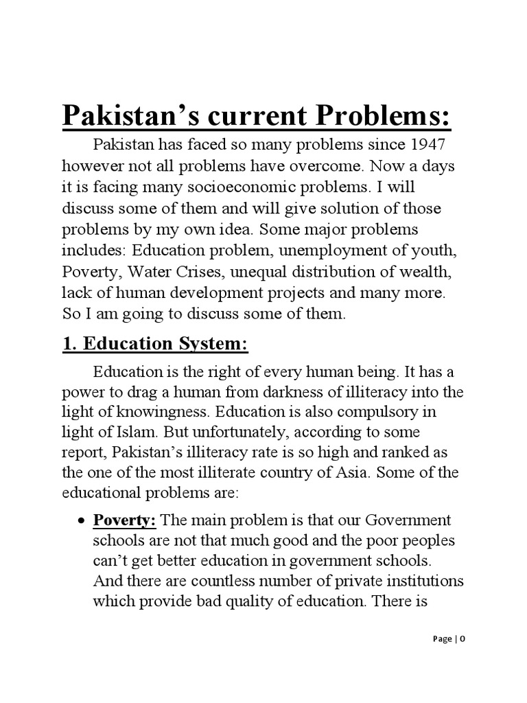 Pakistan Current Problems | PDF | Poverty | Poverty & Homelessness