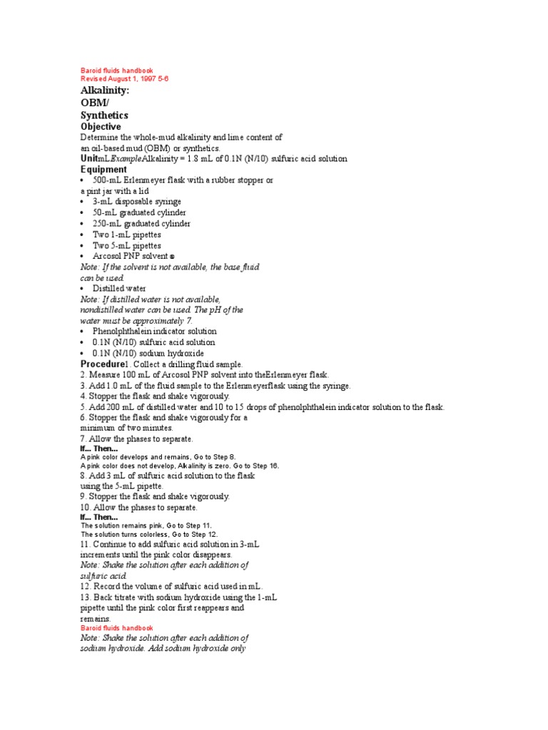 Baroid Fluids Handbook | PDF | Liquids | Sodium Hydroxide