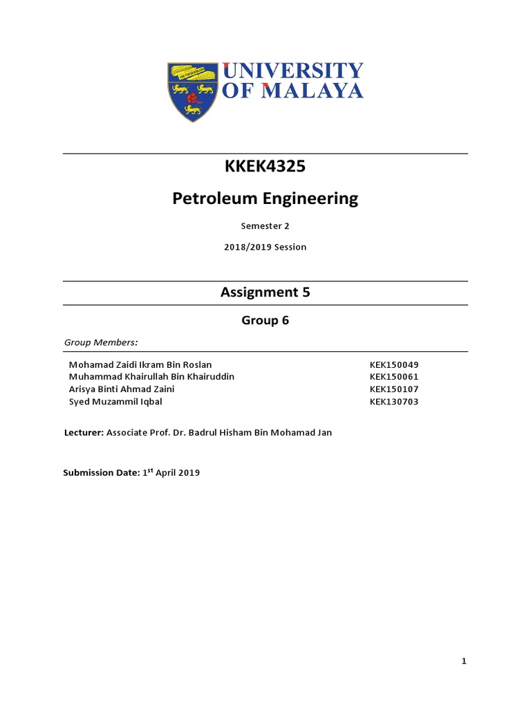 KKEK4325 Petroleum Engineering: Assignment 5 | PDF | Permeability ...