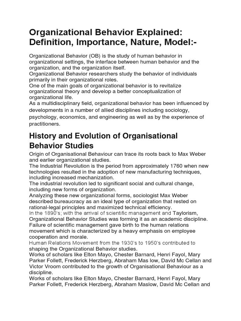 Understanding Organizational Behavior | PDF | Organizational Behavior ...